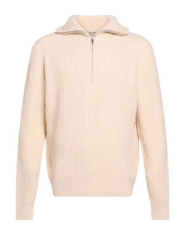 ONLY & SONS Turtleneck Dark Size Cotton, Polyester, Elastane, Wool - White