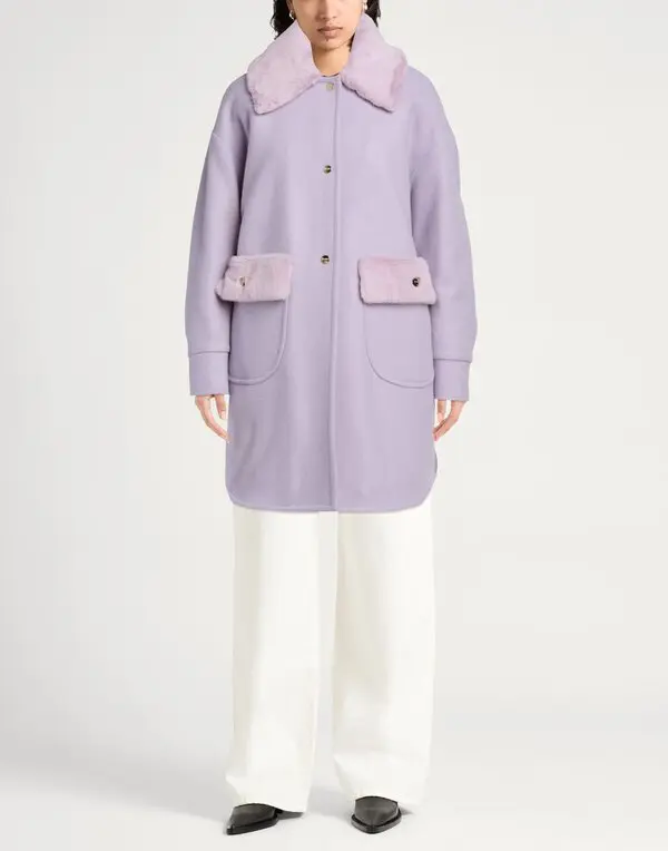 Herno Coat Lilac Size Virgin Wool, Polyamide