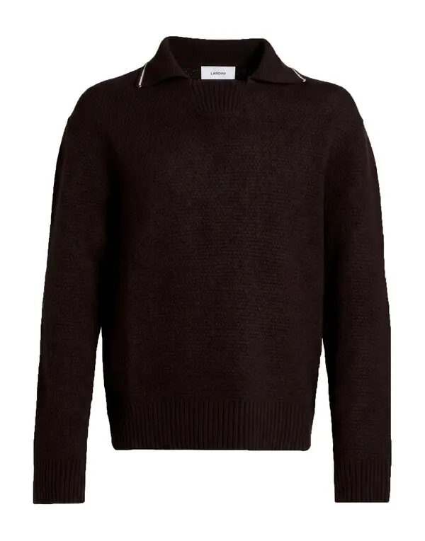 LARDINI Sweater Chocolate Size Wool, Cashmere