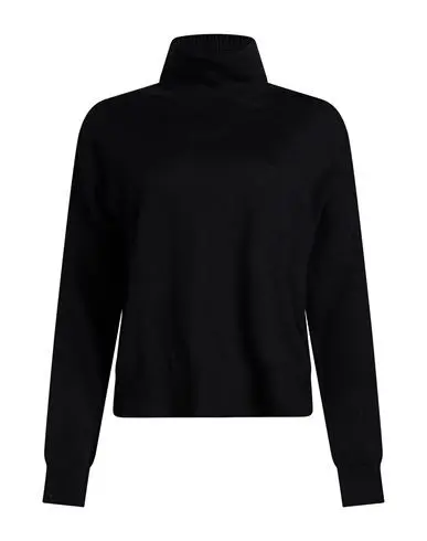 ARAGONA Turtleneck Midnight Size Merino Wool - Black