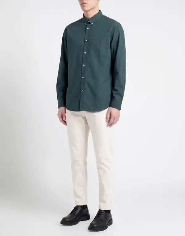 EDITIONS 102 Shirt Khaki Size Organic Cotton - Green