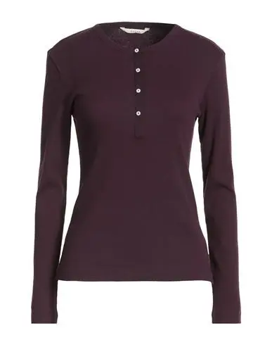 XACUS Dark Cotton Polo Shirt With Long Sleeves - Purple