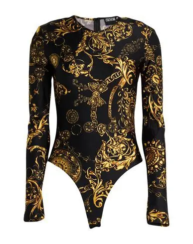 Versace Polyamide & Elastane Bodysuit With Signature Print - Black
