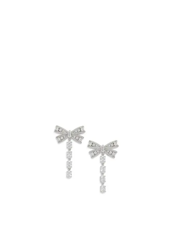 SELF-PORTRAIT Dangling Earrings With Crystals - Silver