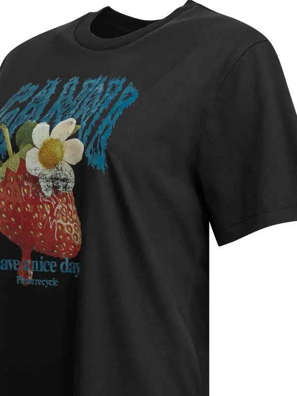 GANNI Strawberry' Crew Neck T Shirt