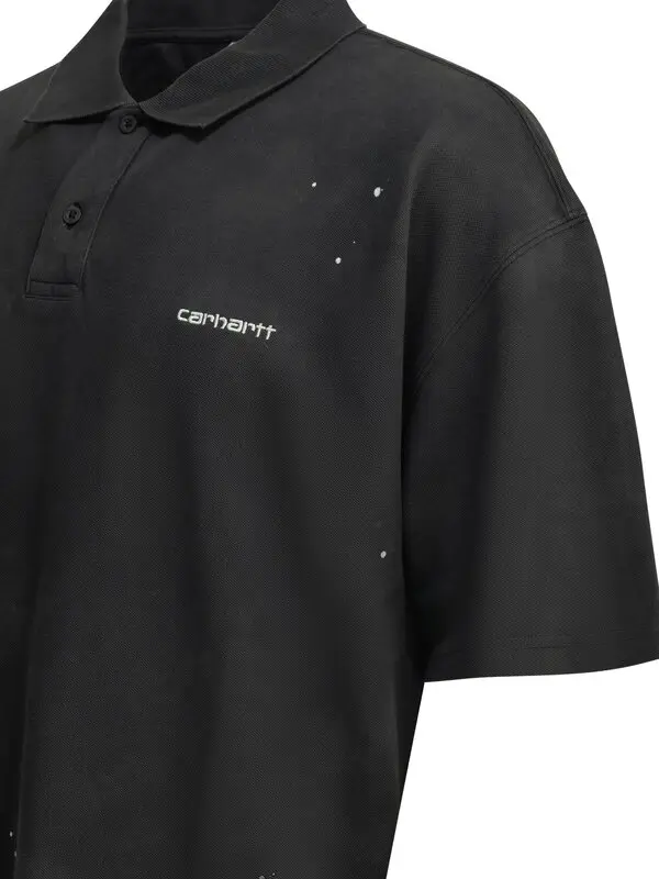 Carhartt Work In Progress Painter' Polo Shirt With Buttons - Black