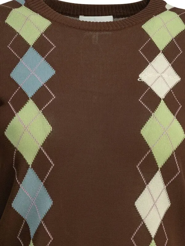 GANNI Argyle' Crewneck Sweater