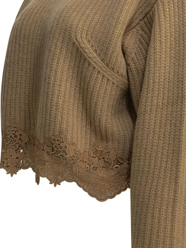 Chloé Crew Neck Sweater With Lace