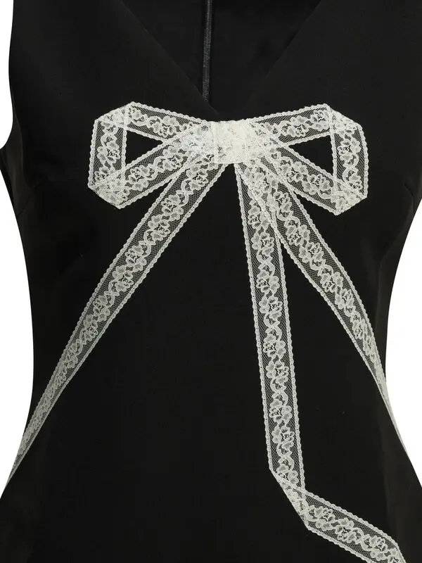 SELF-PORTRAIT Short Sheath Dress With Bow