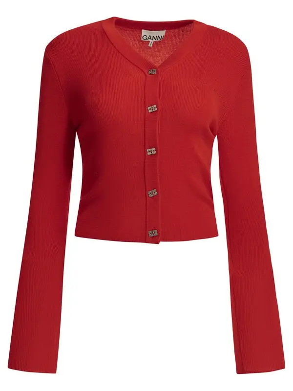 GANNI Merino Wool Cardigan