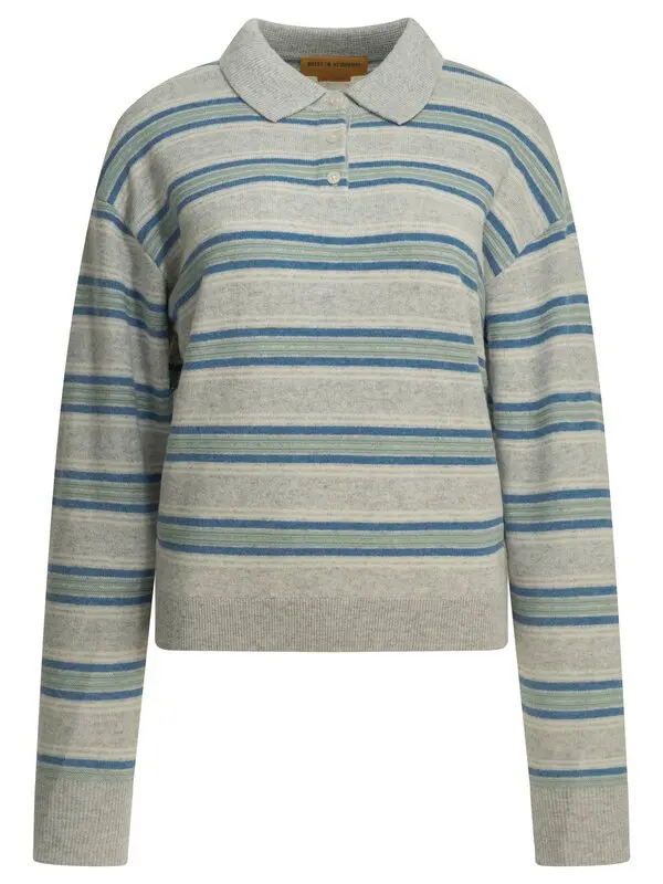 Guest In Residence Striped Cashmere Polo