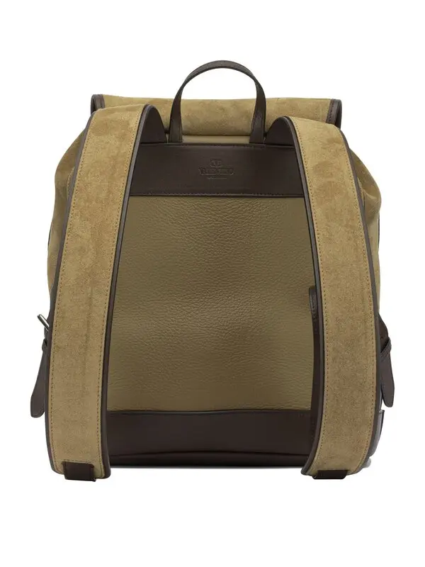 Valentino Garavani Antibes Suede And Leather Backpack