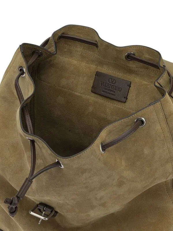 Valentino Garavani Antibes Suede And Leather Backpack