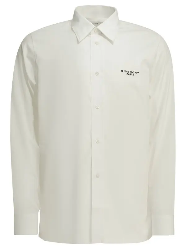 Givenchy Cotton Poplin Logo Embroidered Shirt