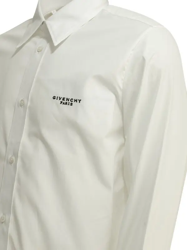 Givenchy Cotton Poplin Logo Embroidered Shirt