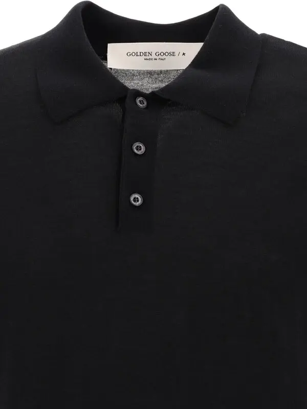 GOLDEN GOOSE Merino Wool Button Down Polo Shirt