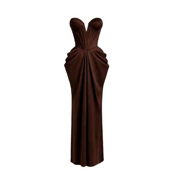 OSCARMORRIS Belle Burgundy Dress