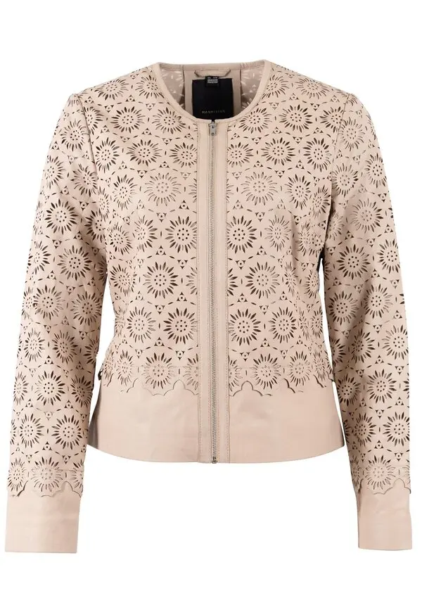 Mauritius Neutrals Lacey Rf Leather Jacket