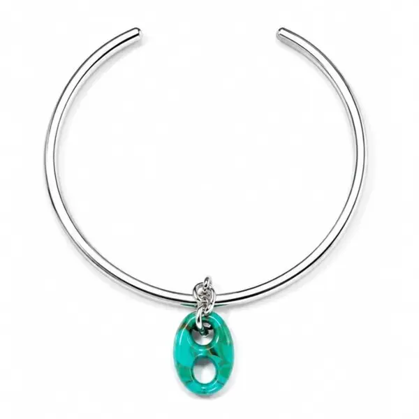 JAGGED HALO JEWELRY Blue / Silver Capri Collar Necklace Silver - Blue/silver