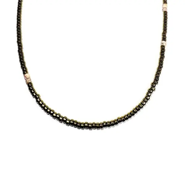 RACHEL NATHAN Beaded Pyrite And Rhodochrosite Necklace - Silver/pink