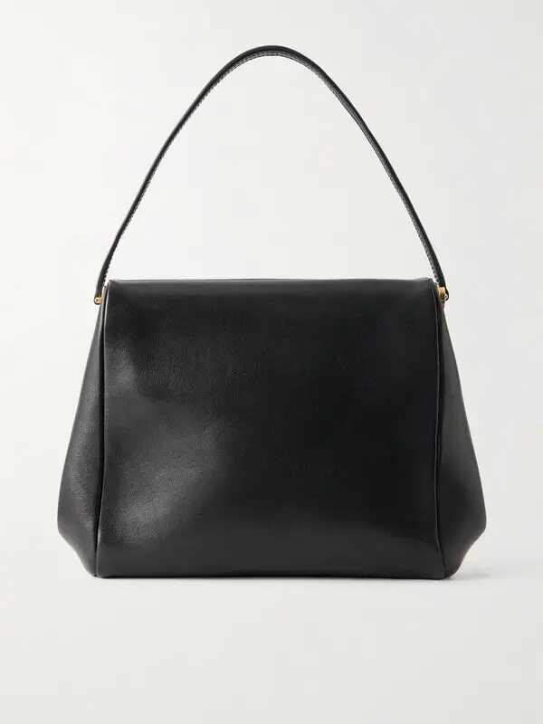 Calvin Klein Tina Small Leather Shoulder Bag - Black