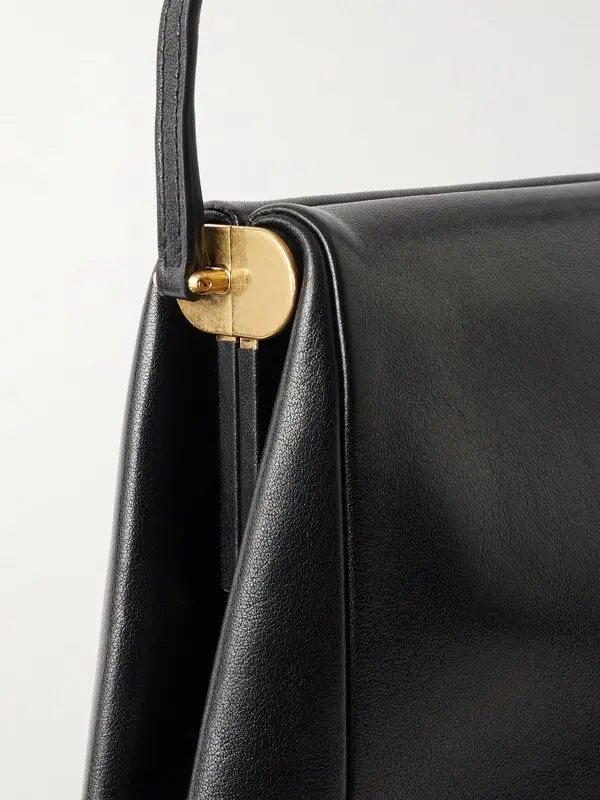 Calvin Klein Tina Small Leather Shoulder Bag - Black