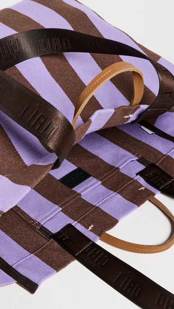 Clare V. Canvas Stripe Beach Tote Bag