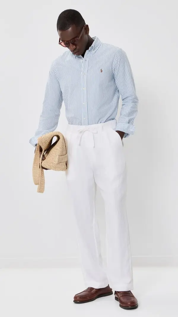 Polo Ralph Lauren Linen Pleated Relaxed Fit Pants