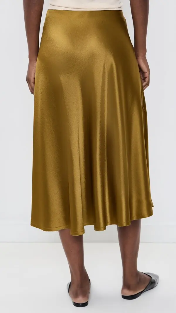 GANNI Fluid Satin Tie String Midi Skirt