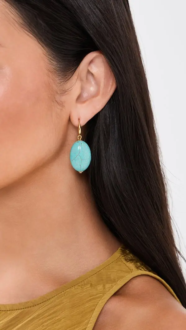 KENNETH JAY LANE Oval Bead-on Fishhook Earrings