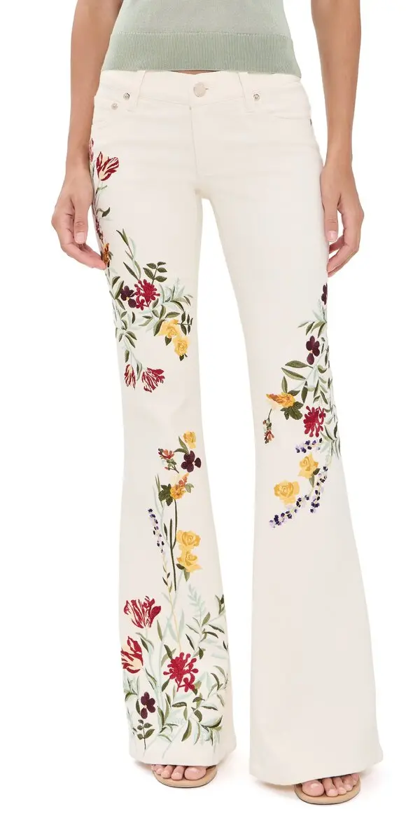 Alice + Olivia Emryn Embroidered Jeans