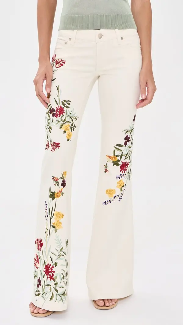 Alice + Olivia Emryn Embroidered Jeans