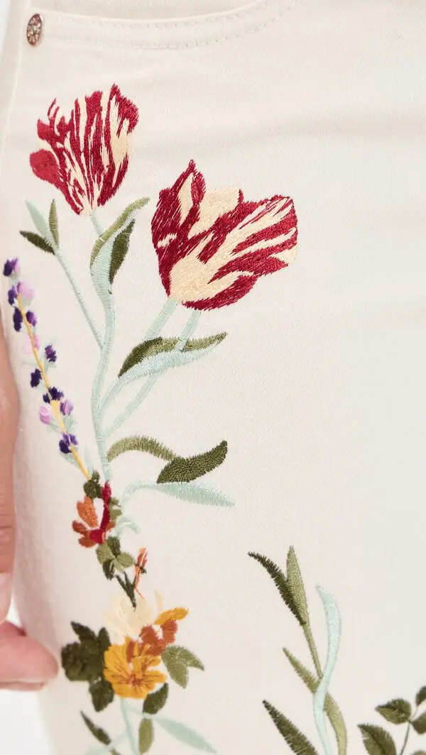Alice + Olivia Emryn Embroidered Jeans