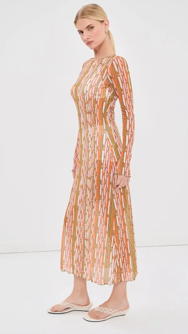 La DoubleJ Slinky Swing" Mesh Maxi Dress
