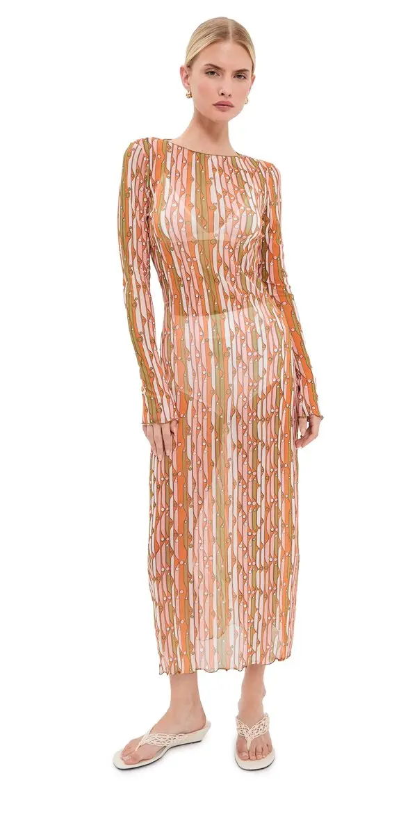 La DoubleJ Slinky Swing" Mesh Maxi Dress - Smarties