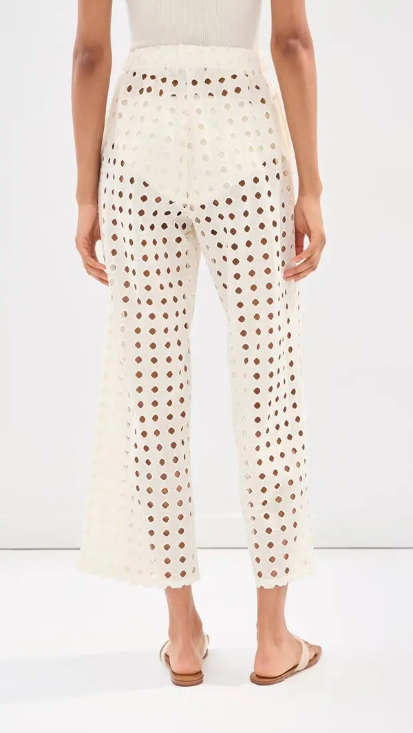 LE BOP Riviera Cropped Eyelet Pants