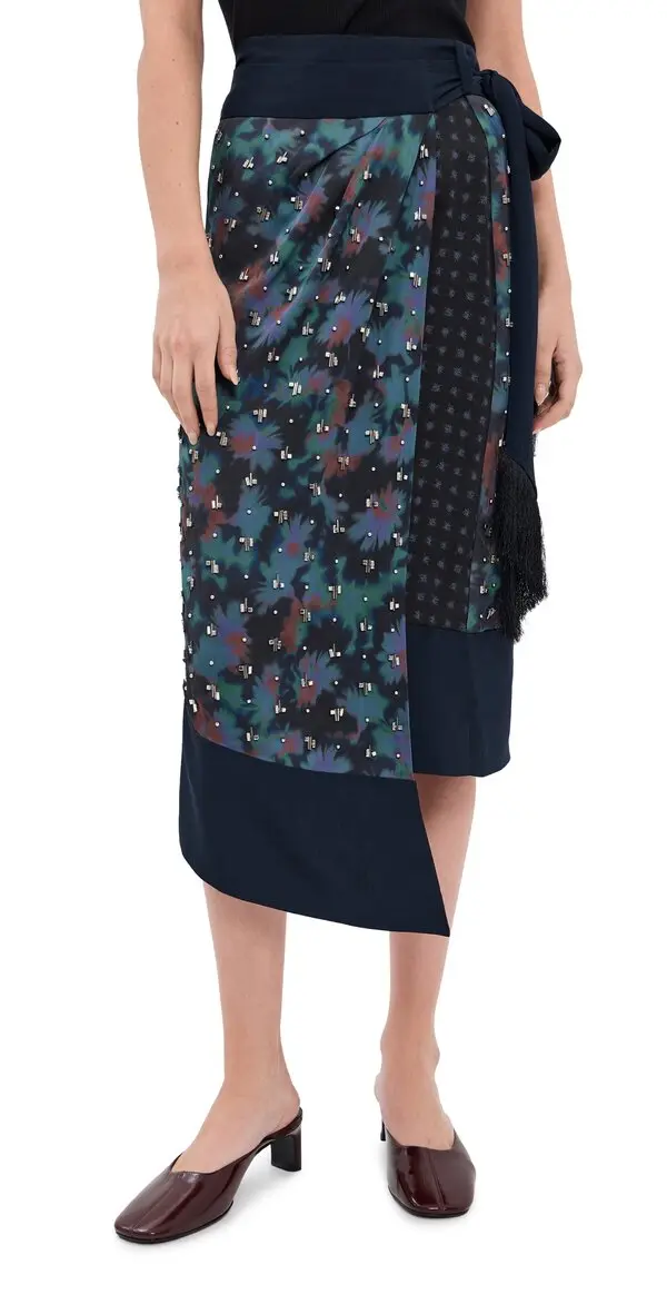 3.1 Phillip Lim Desert Flower Draped Wrap Skirt