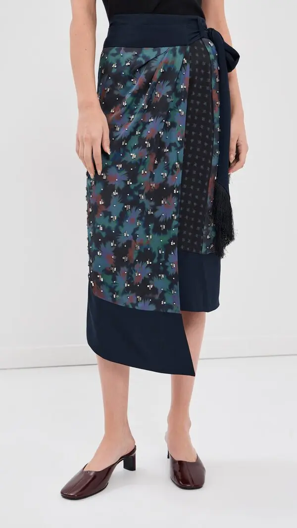 3.1 Phillip Lim Desert Flower Draped Wrap Skirt