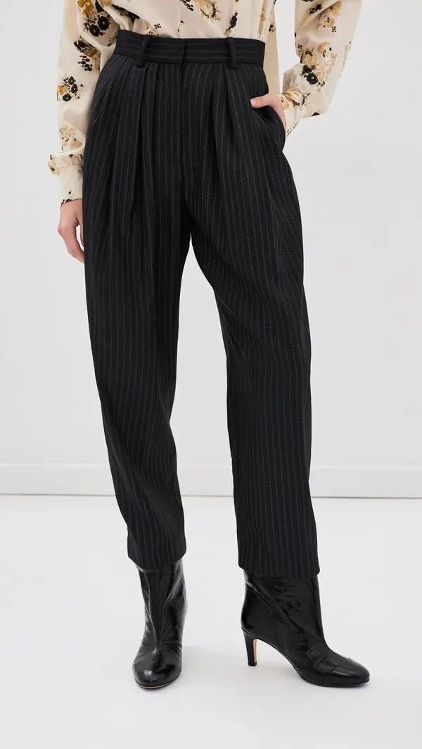 Isabel Marant Étoile Janice Pinstriped Wool Blend Pants