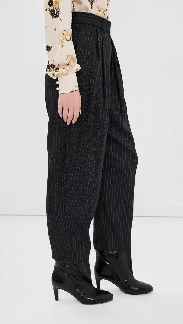 Isabel Marant Étoile Janice Pinstriped Wool Blend Pants