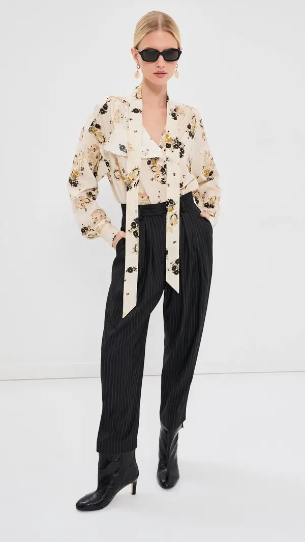 Isabel Marant Étoile Janice Pinstriped Wool Blend Pants