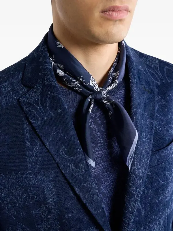 Etro Silk Scarf With Placed Floral Paisley Print