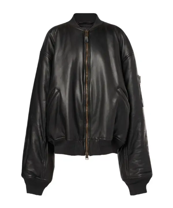 Balenciaga Leather Bomber Jacket