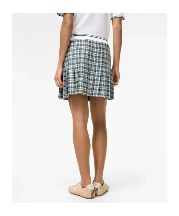 Burberry Pleated Check Jersey Mini Skirt