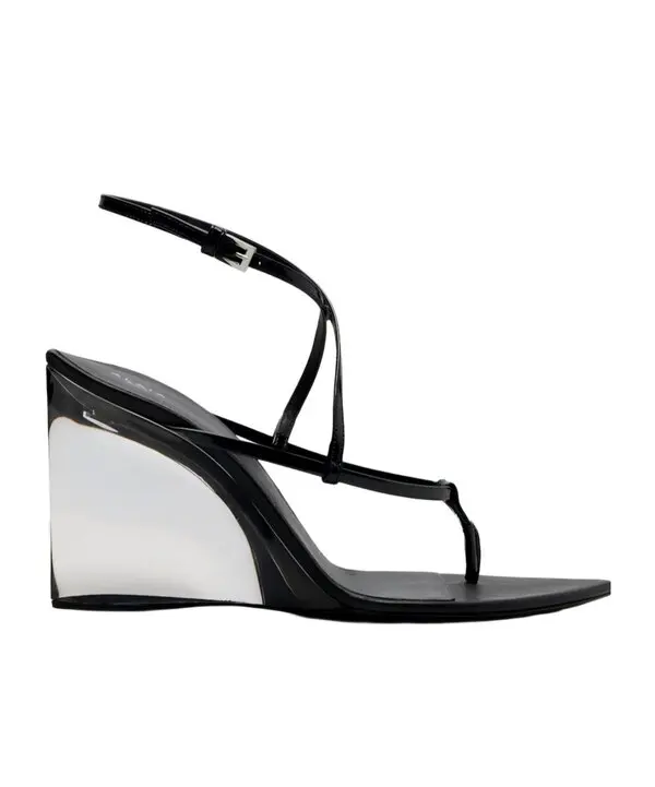 Alaïa Patent Leather Wedge Sandals