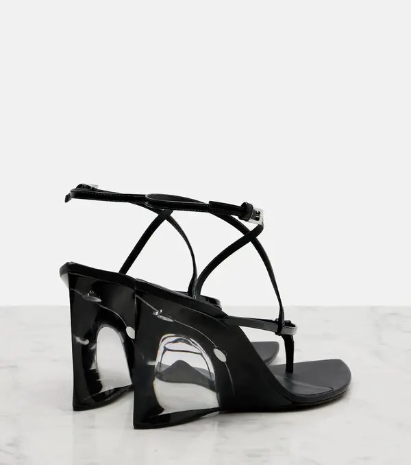 Alaïa Patent Leather Wedge Sandals