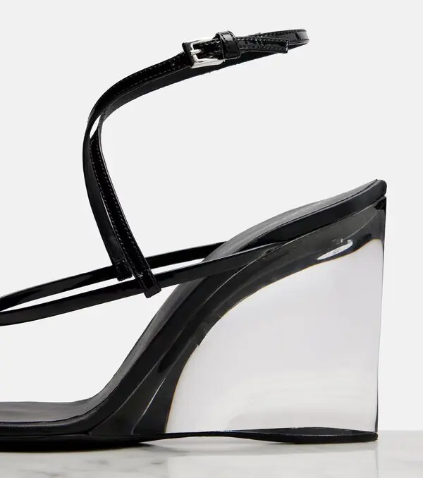 Alaïa Patent Leather Wedge Sandals