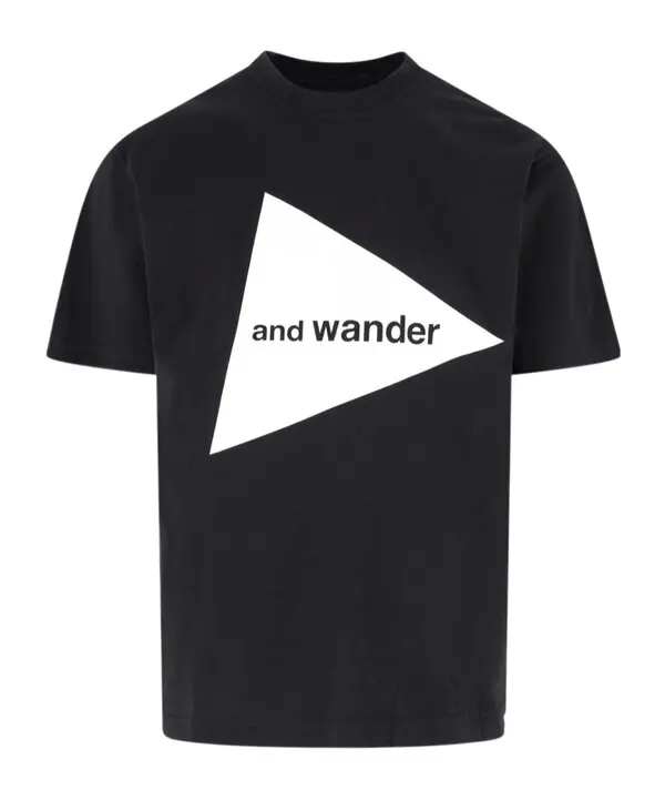 AND WANDER Large Logo Print T-shirt