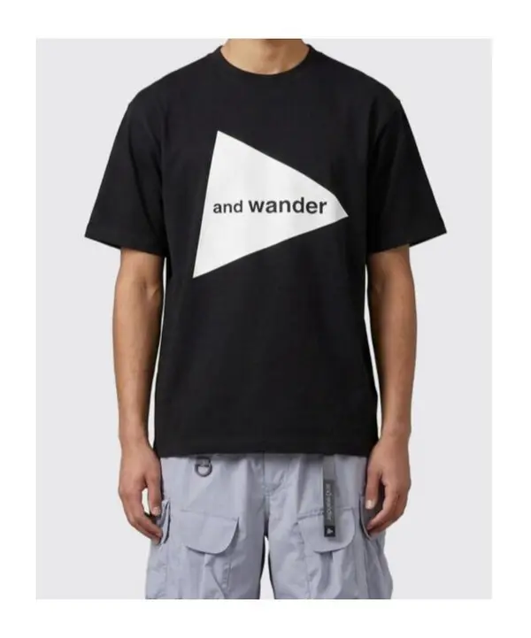 AND WANDER Large Logo Print T-shirt