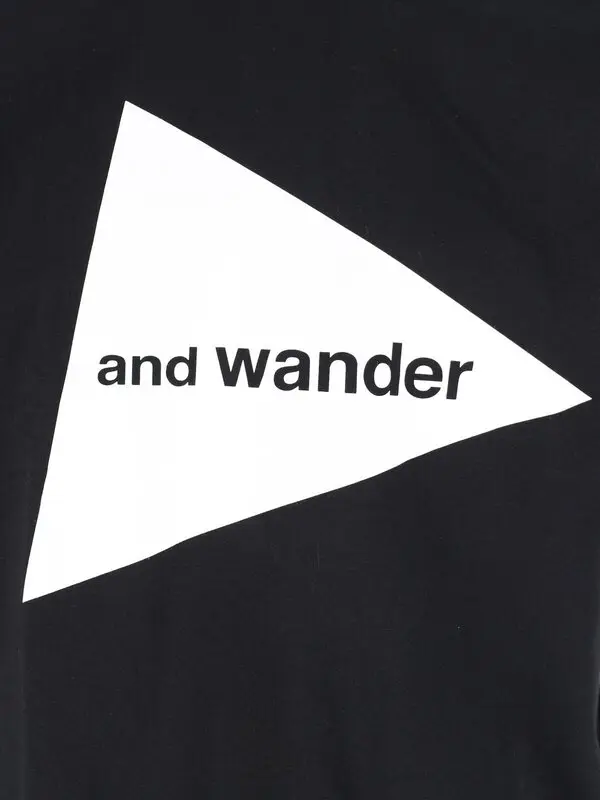 AND WANDER Large Logo Print T-shirt